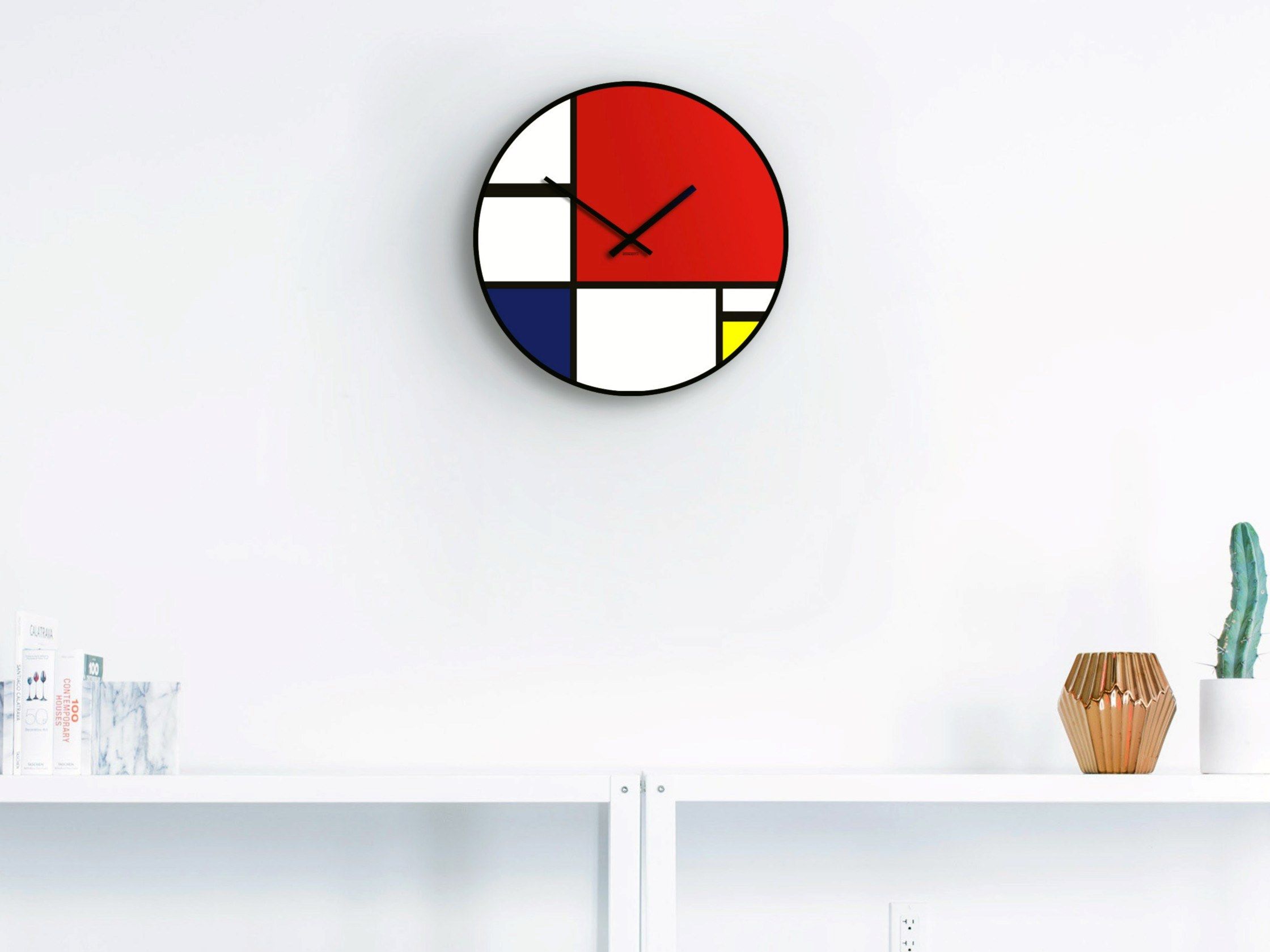 Wall-mounted plate clock MONDRIAN By Designobject.it