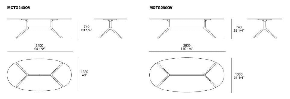 MONDRIAN Oval glass table By Poliform | design Jean-Marie Massaud