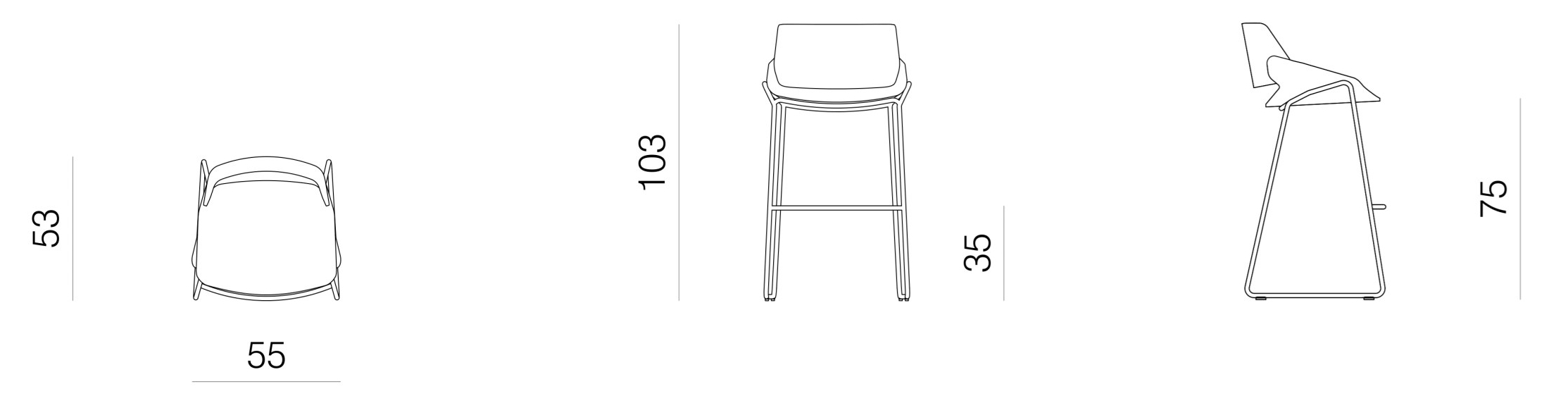 MONK Fabric barstool with footrest By prostoria | design Grupa Studio