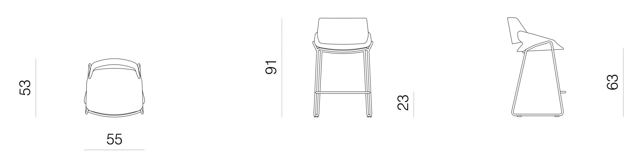 MONK Fabric barstool with footrest By prostoria | design Grupa Studio