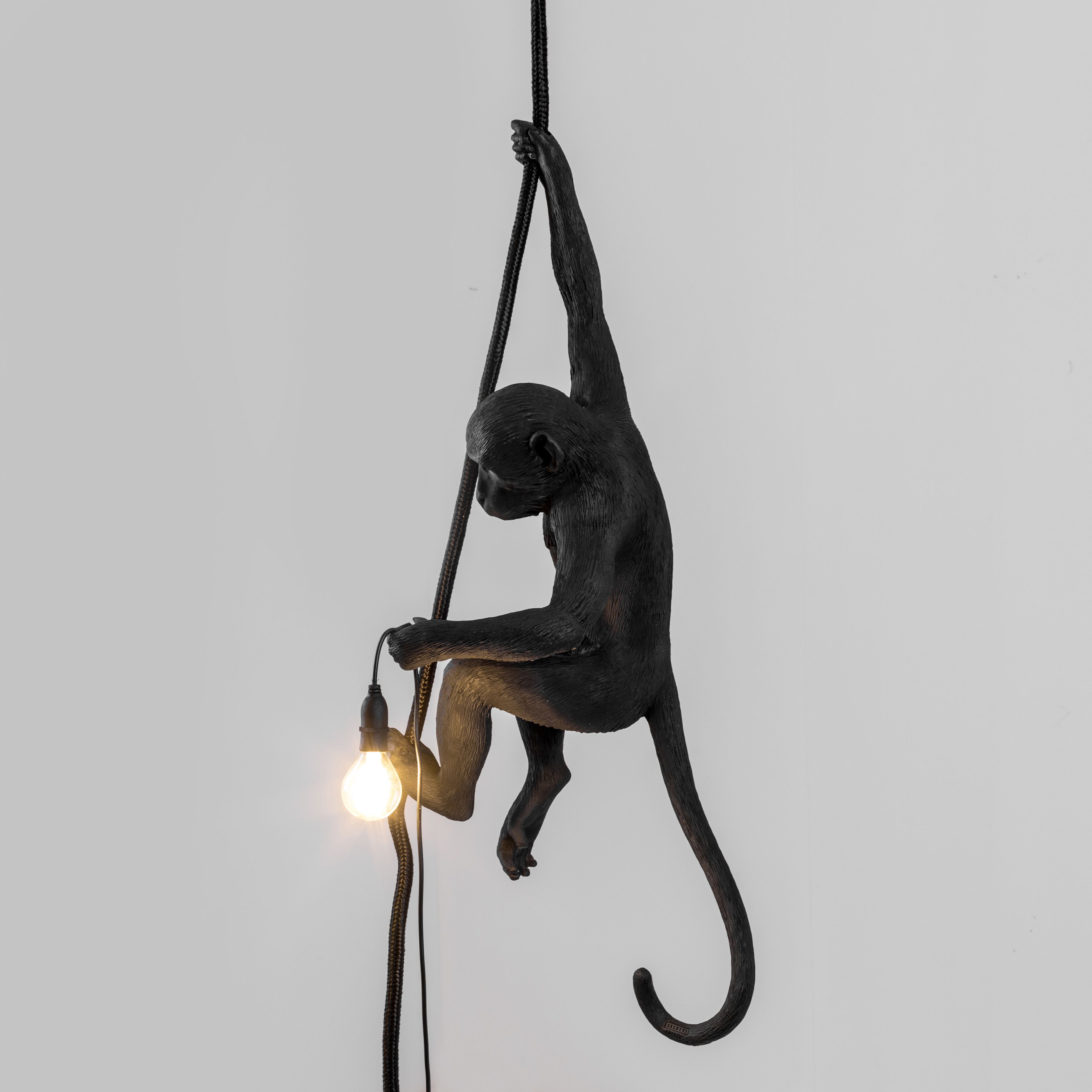 THE MONKEY LAMP BLACK CEILING Pendant lamp By Seletti | design Marcantonio