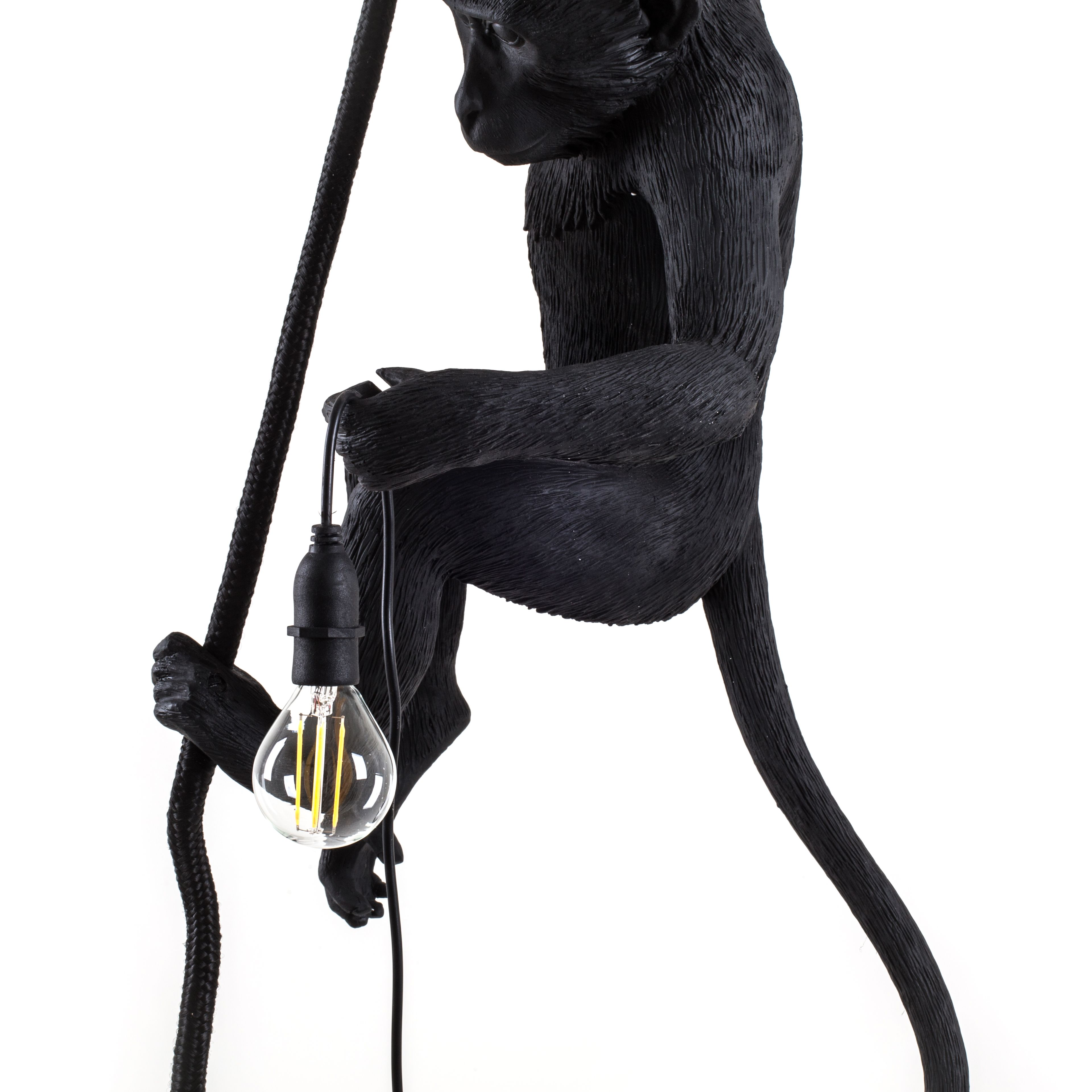 THE MONKEY LAMP BLACK CEILING Pendant lamp By Seletti | design Marcantonio