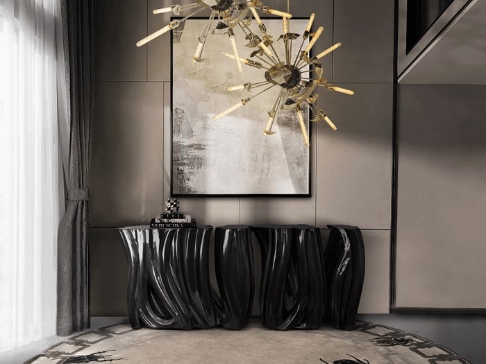 MONOCHROME FAUX-MARBLE | Console table Resin console table By Boca do Lobo