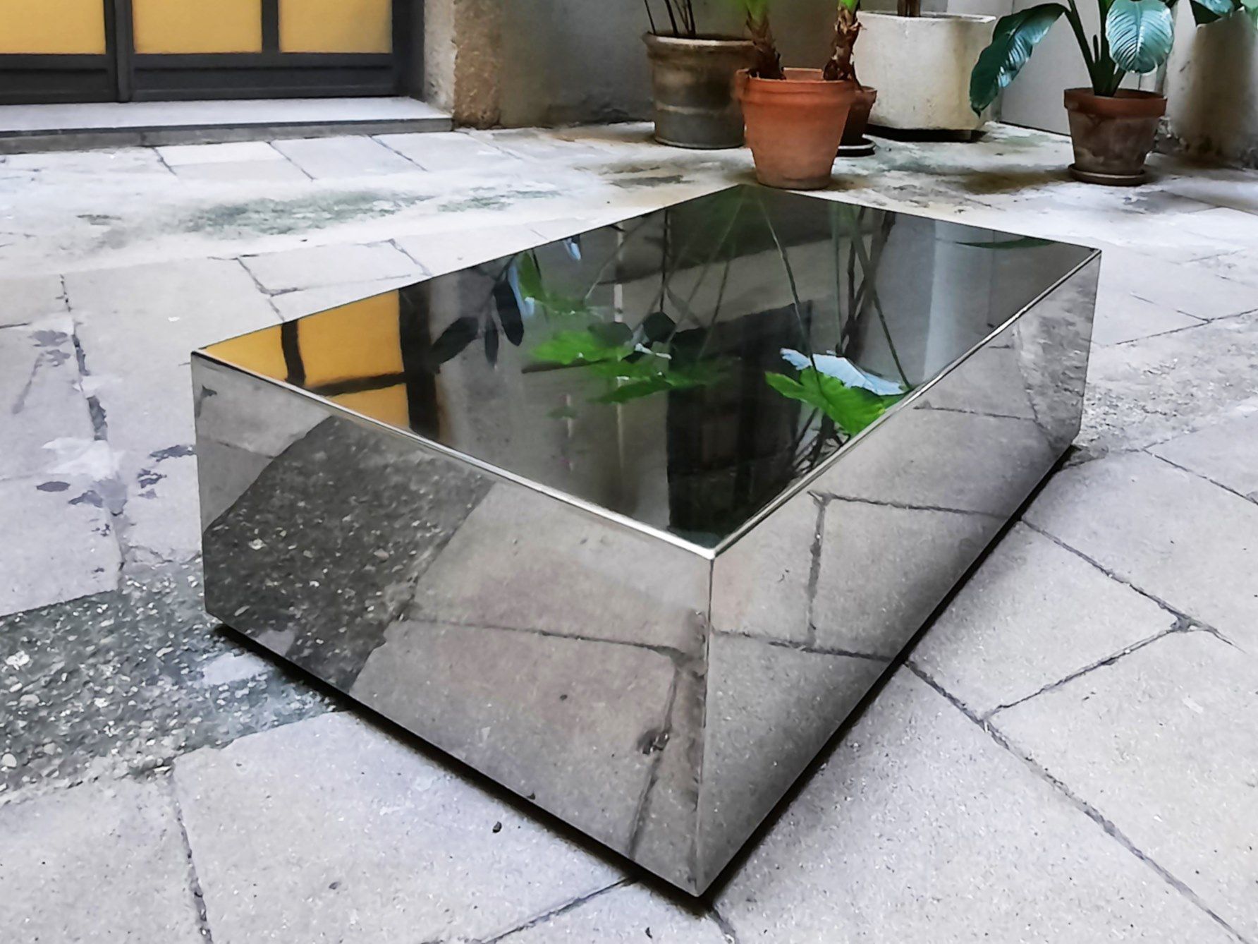 MONOLITH | Rectangular coffee table Low rectangular stainless steel ...