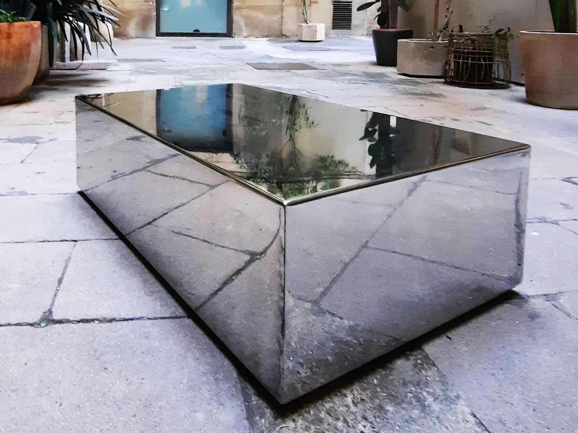 MONOLITH | Rectangular coffee table Low rectangular stainless steel ...