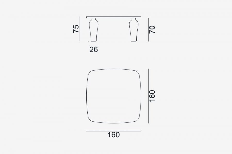 Square table MOON 32 By Gervasoni design Paola Navone