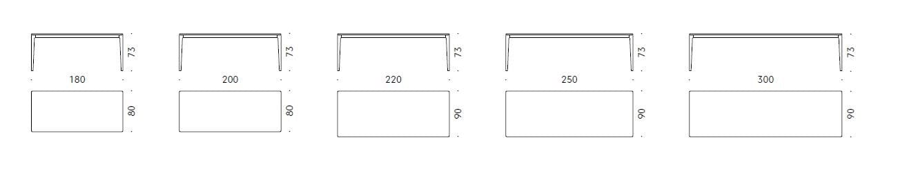 MOON | Rectangular table Moon Collection By DE PADOVA