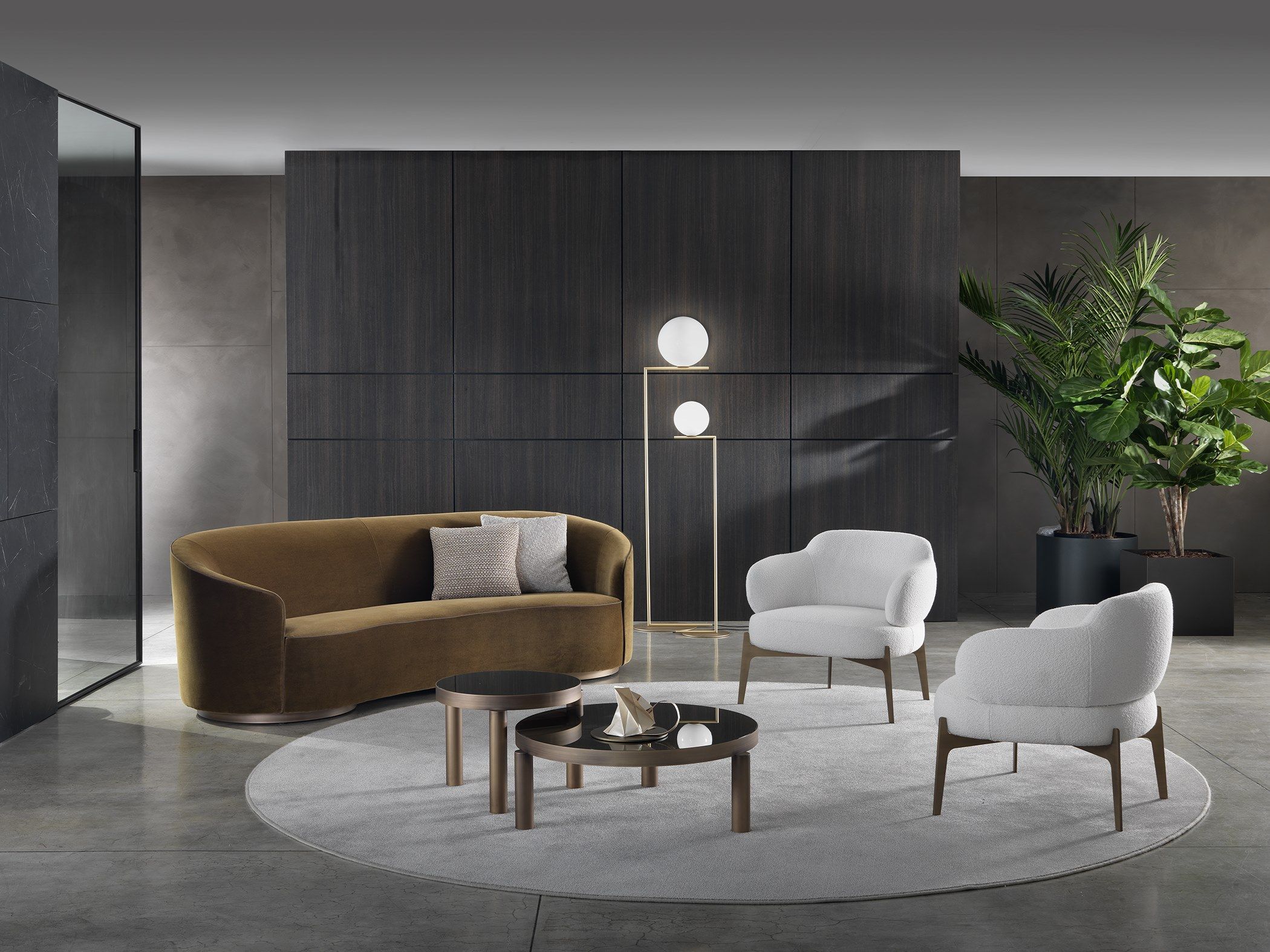 MOON 3 seater fabric sofa By Marelli