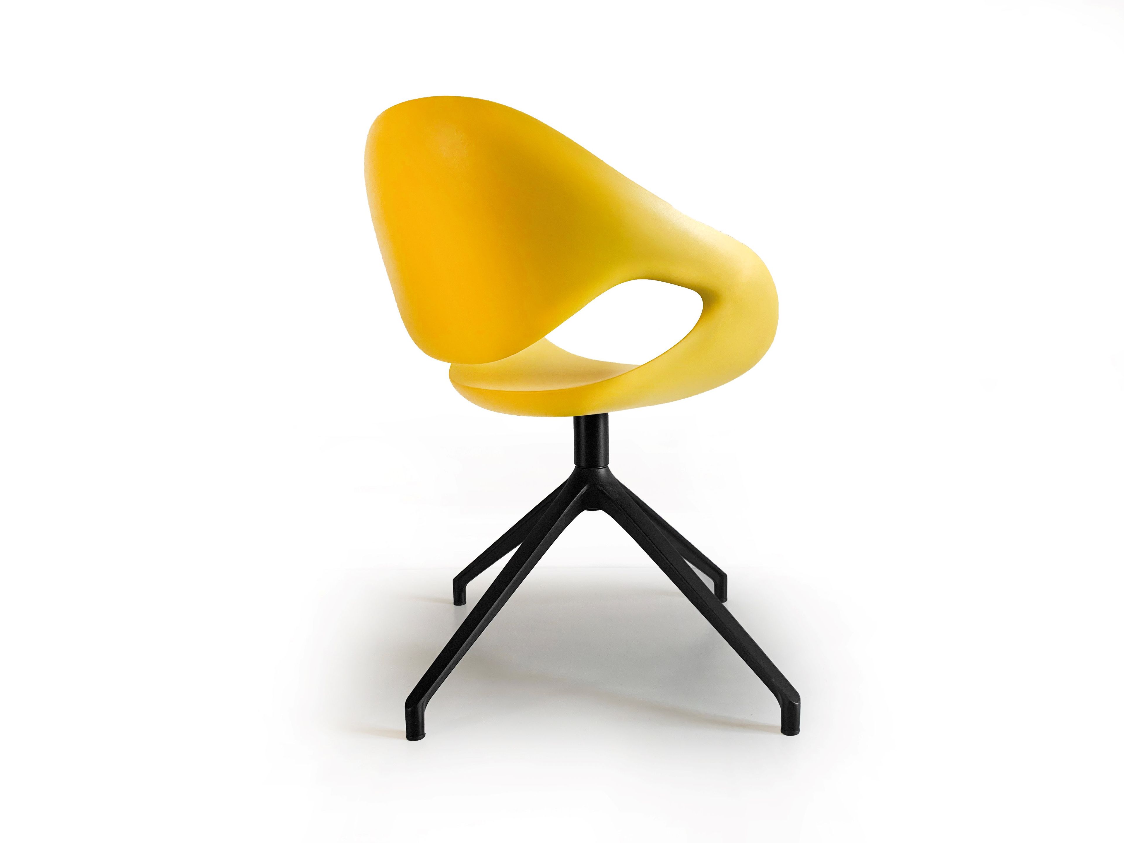 Moon Integral polyurethane foam chair with conical metal base By Tonon ...