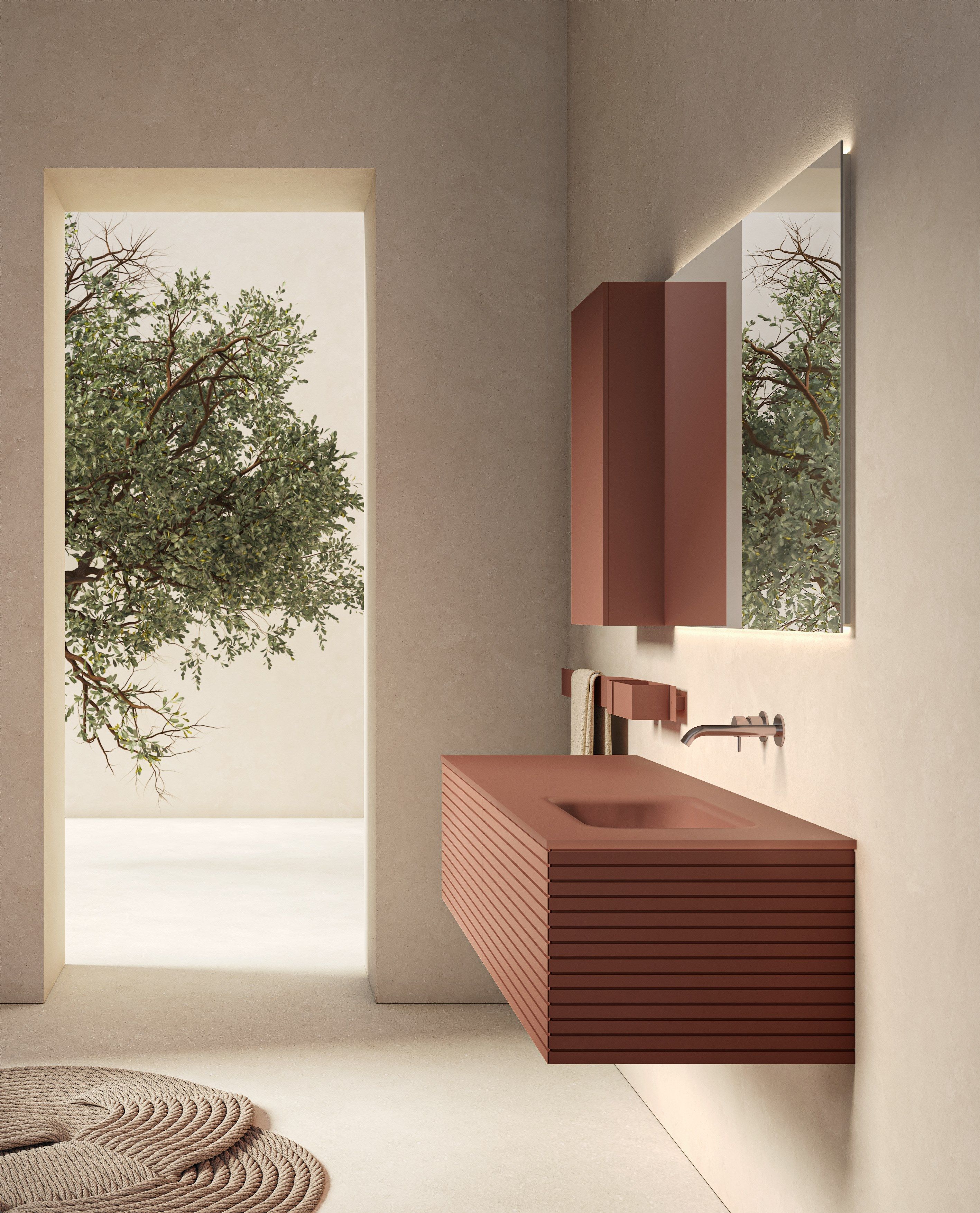 MORE | Vanity unit with integrated washbasin By Moab