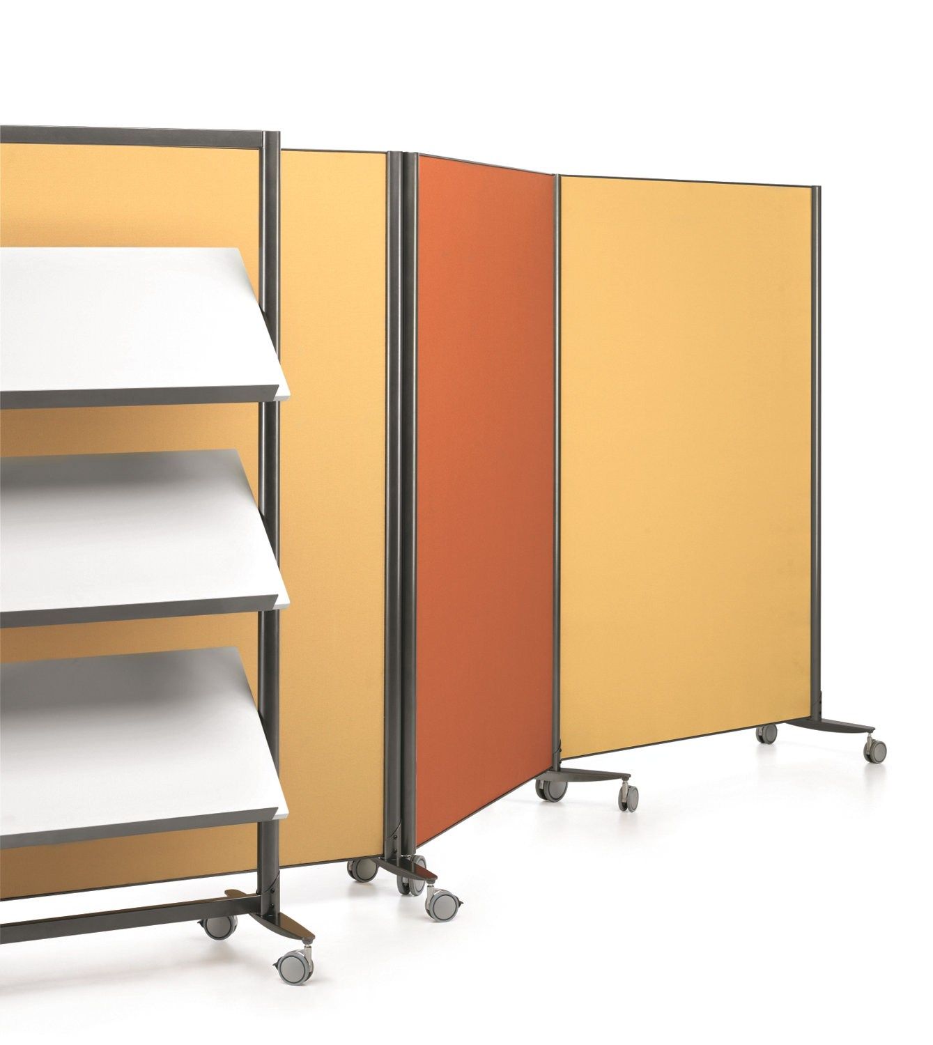 Panel de separación de pie modular de madera multiestrato con ruedas ...