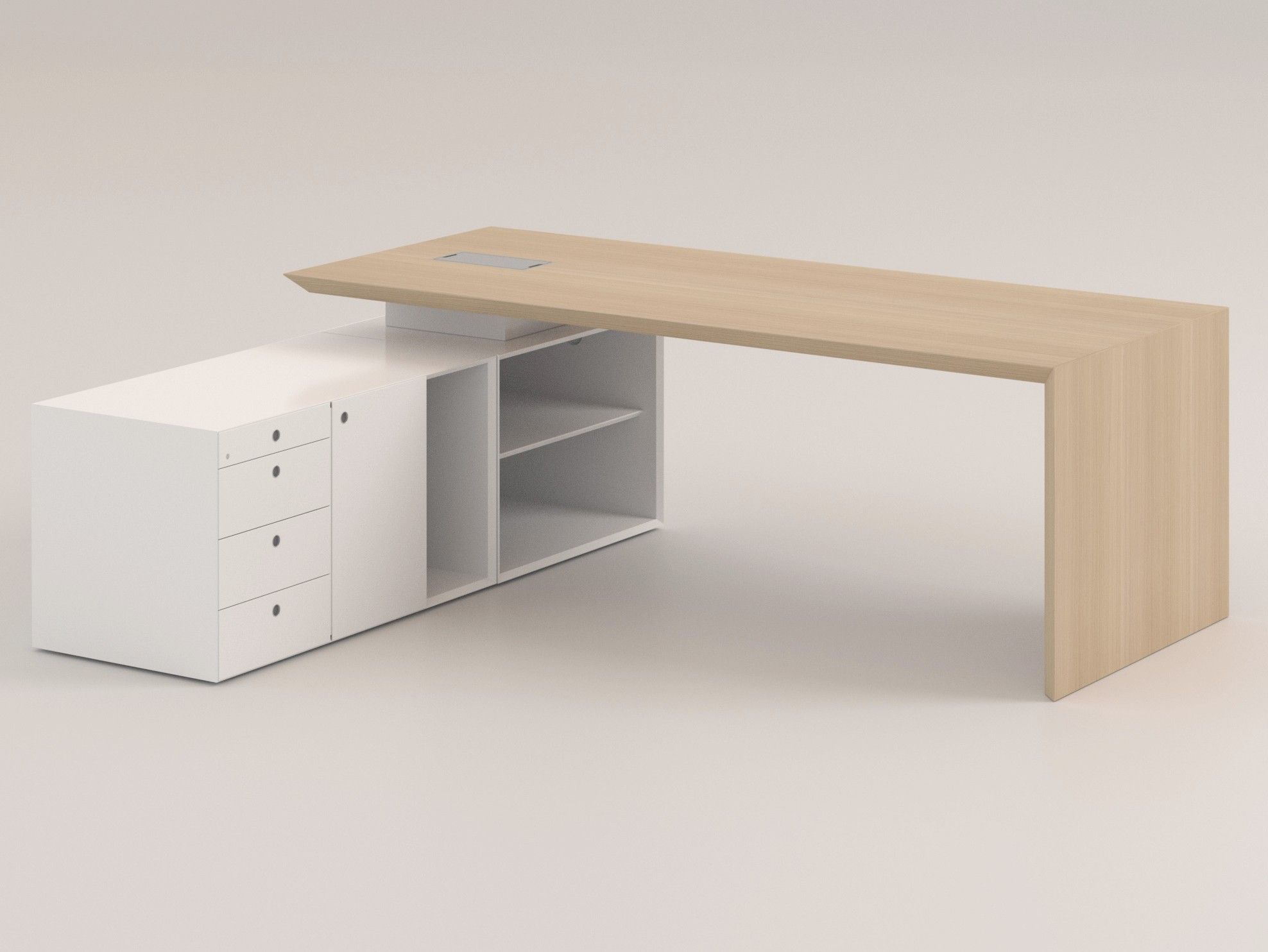 MULTIPLICEO Rectangular executive desk with cable management By FANTONI