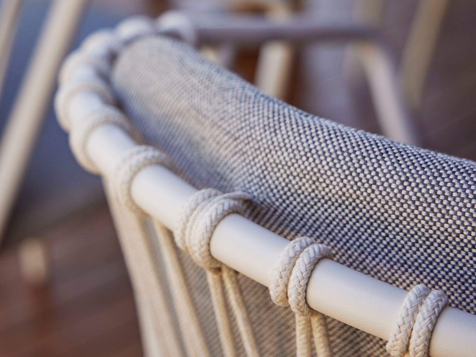 BAGA Stainless steel and rope garden chair with armrests By MUSOLA