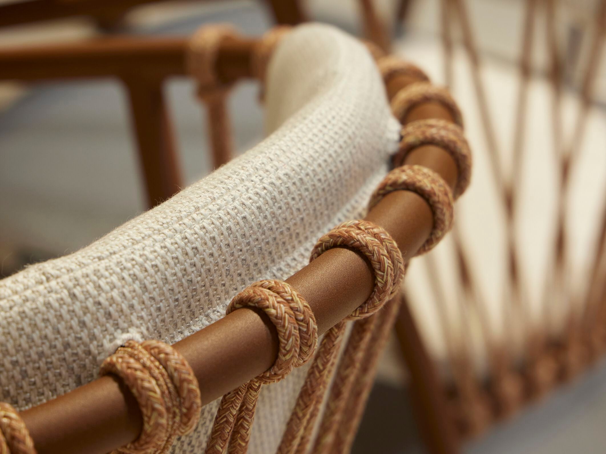 BAGA Stainless steel and rope garden chair with armrests By MUSOLA