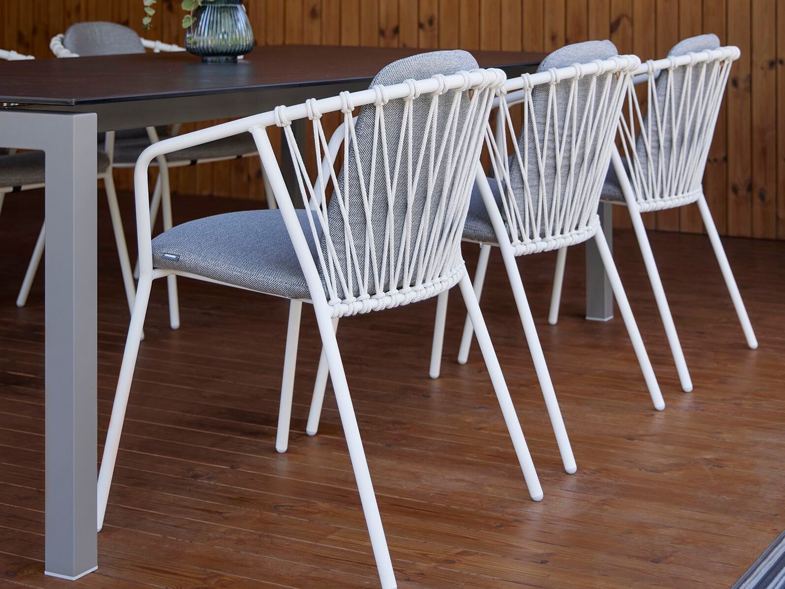 BAGA Stainless steel and rope garden chair with armrests By MUSOLA