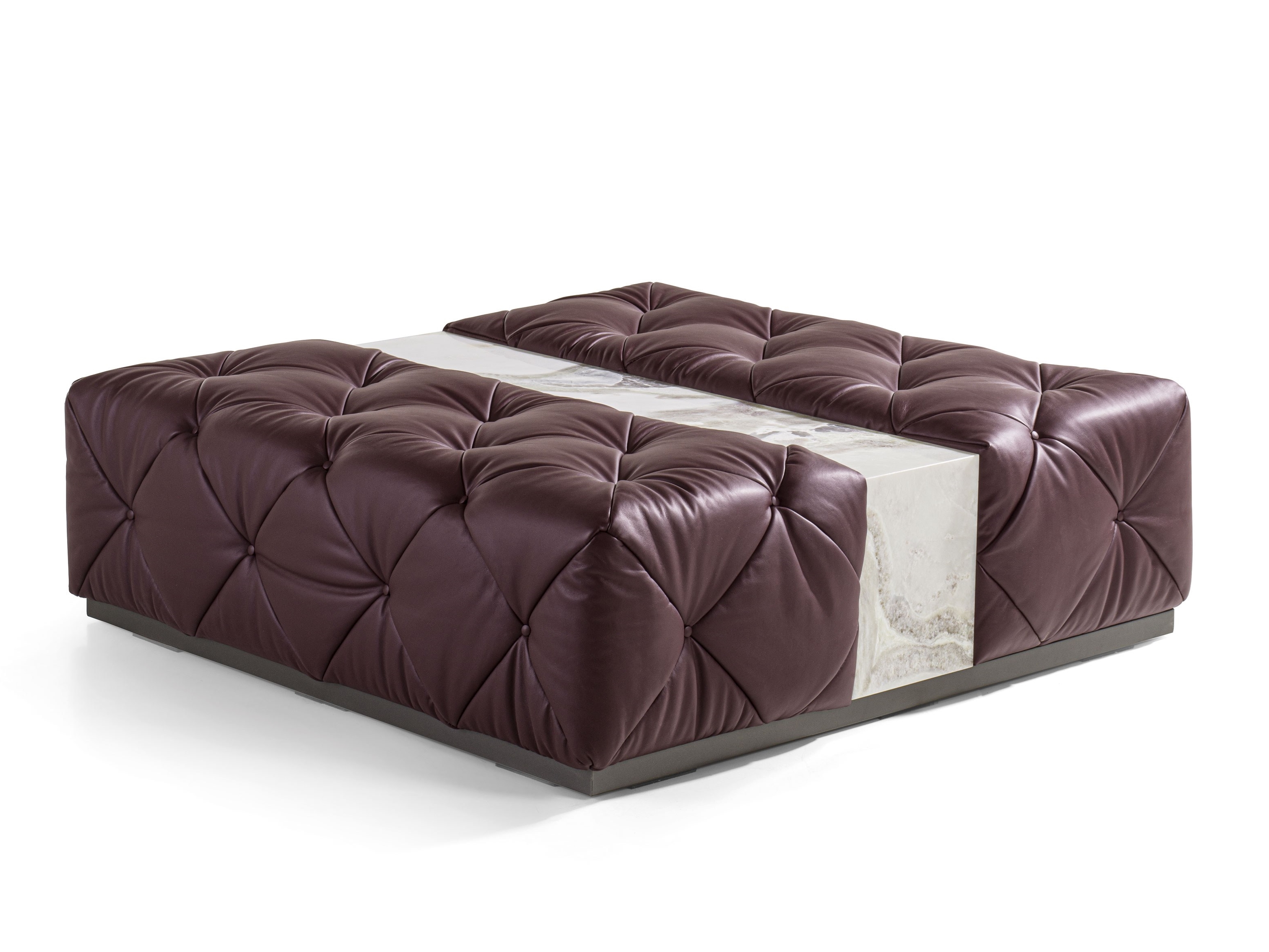 MUST Tufted leather pouf By Longhi | design Giuseppe Viganò
