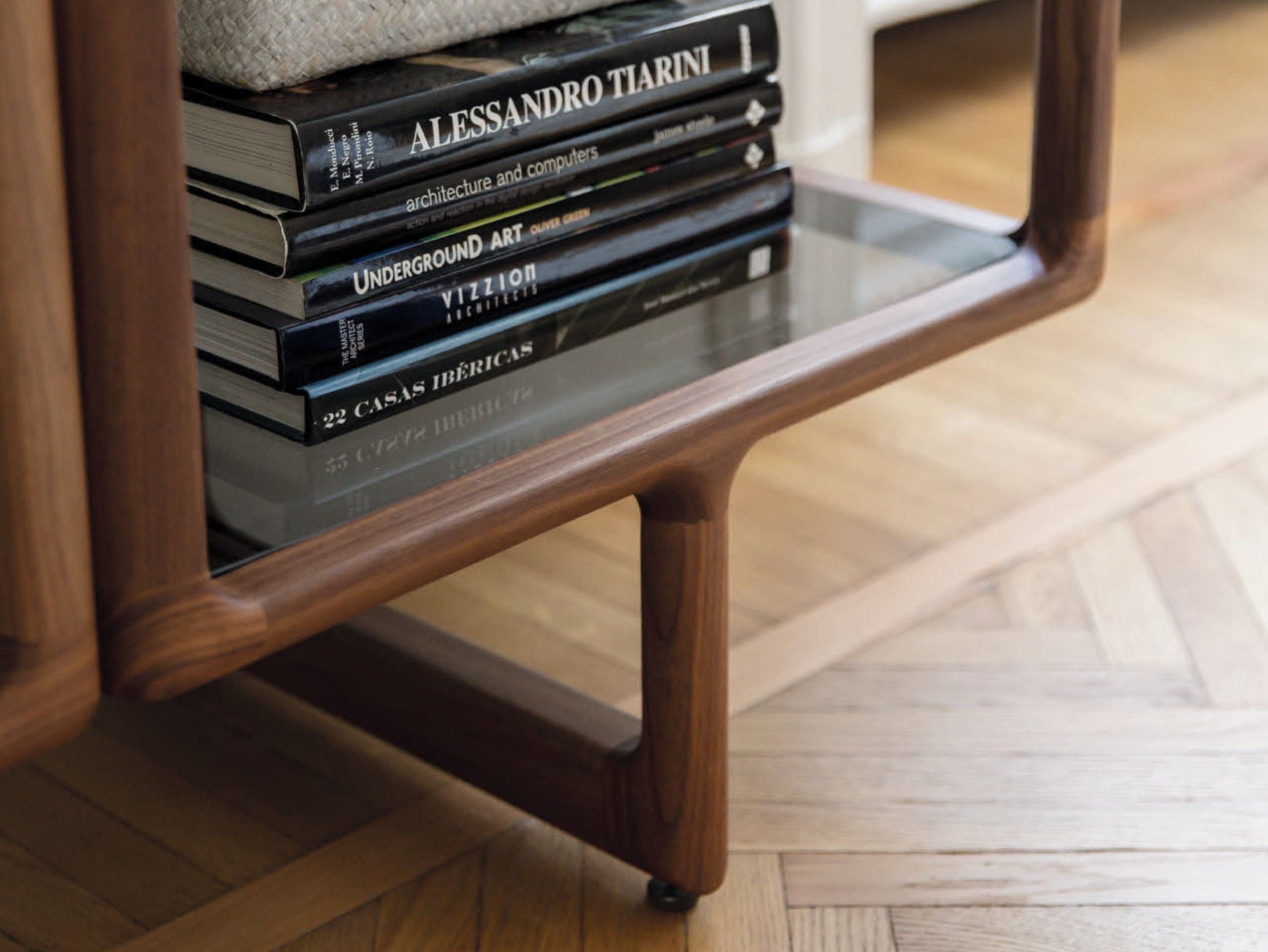 Open modular wooden bookcase MYRIA By Porada design David Dolcini