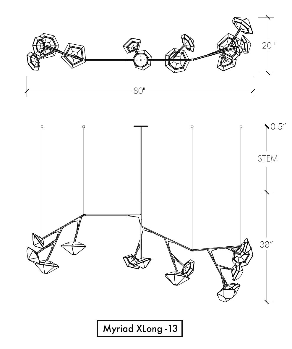 MYRIAD LONG pendant lamp By GABRIEL SCOTT