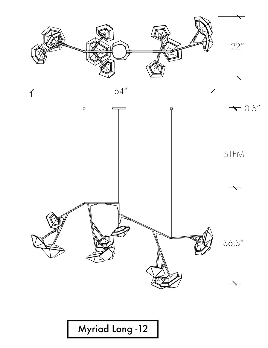 MYRIAD LONG pendant lamp By GABRIEL SCOTT
