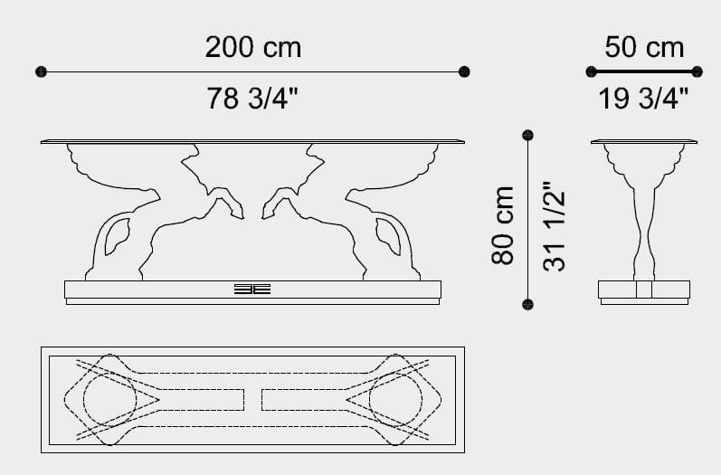 MYTHOS Wood and glass console table By ETRO Home Interiors