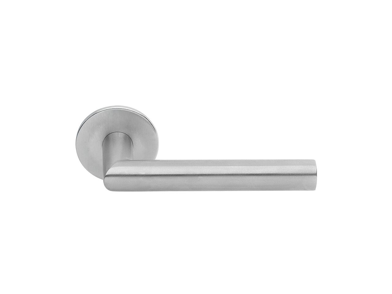 POLARE Stainless steel door handle with lock on rose By Manital