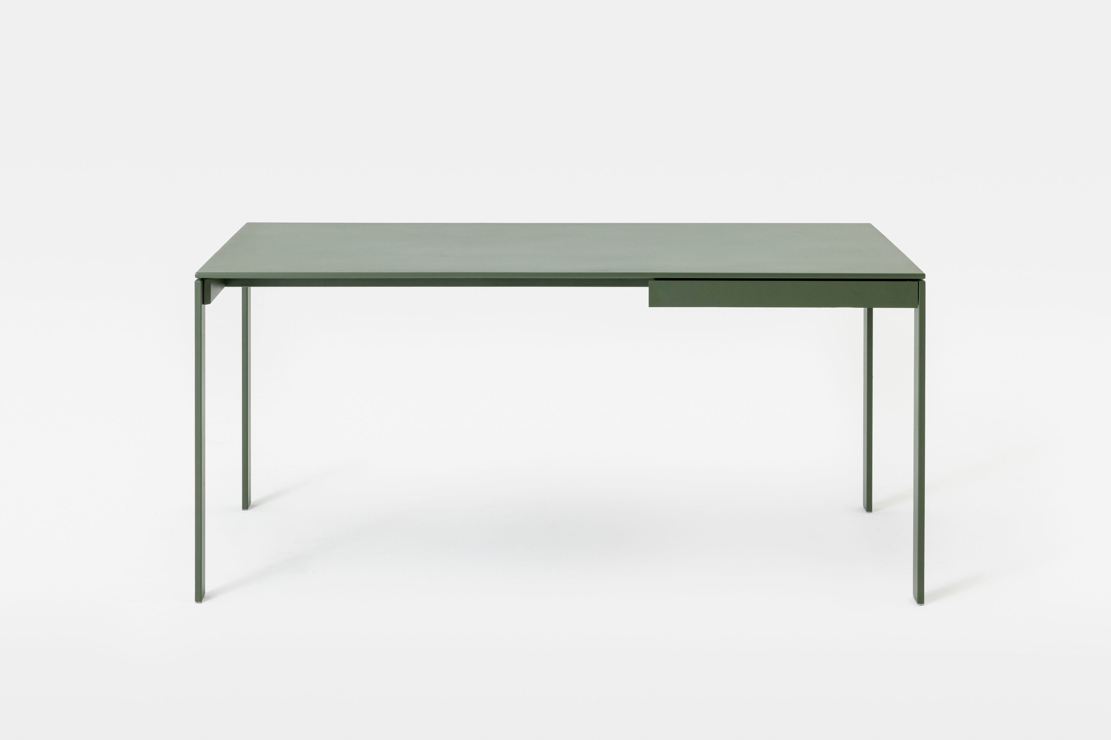 FOIL DESK Rectangular metal writing desk with drawers By Mara