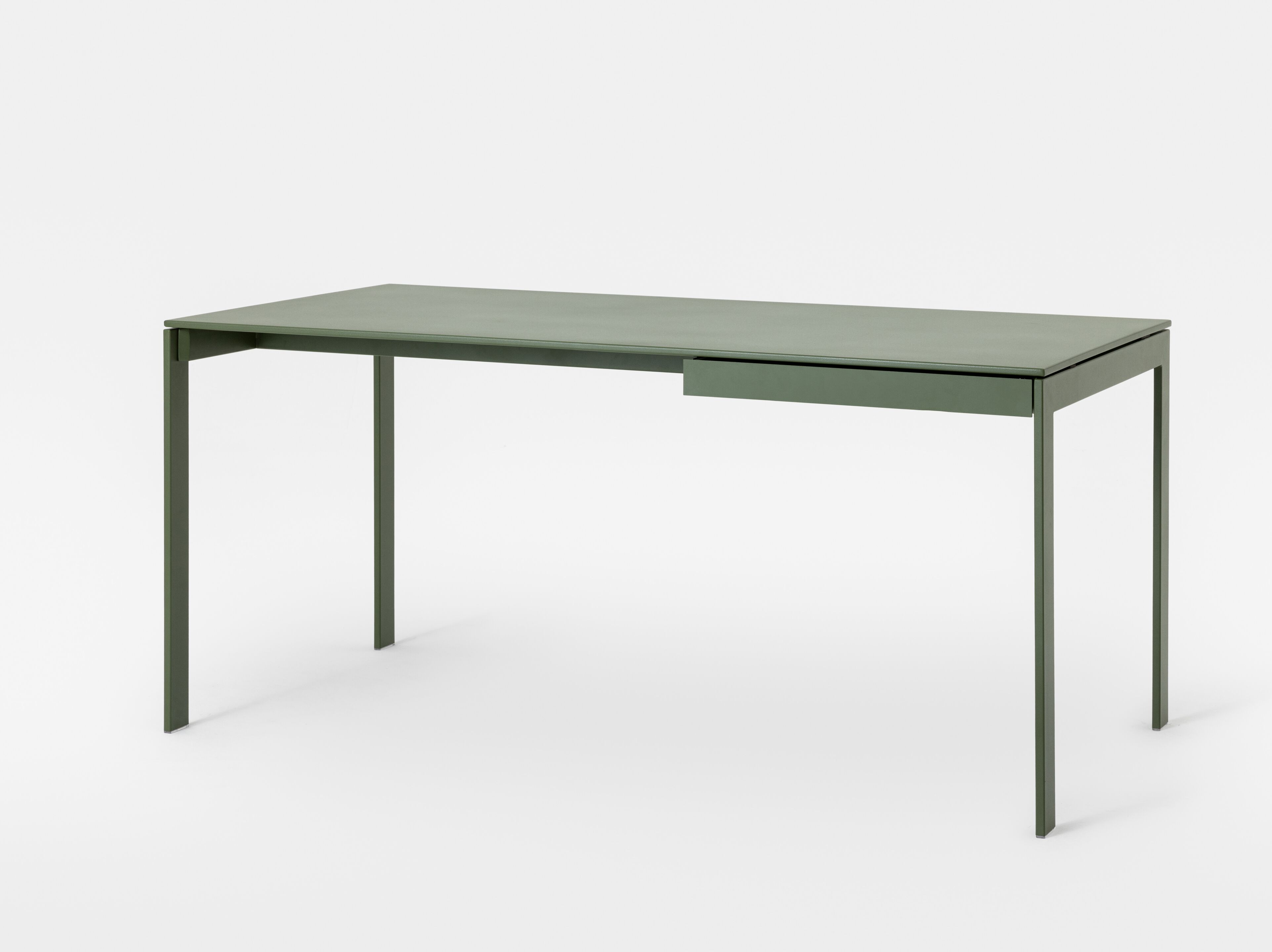FOIL DESK Rectangular metal writing desk with drawers By Mara