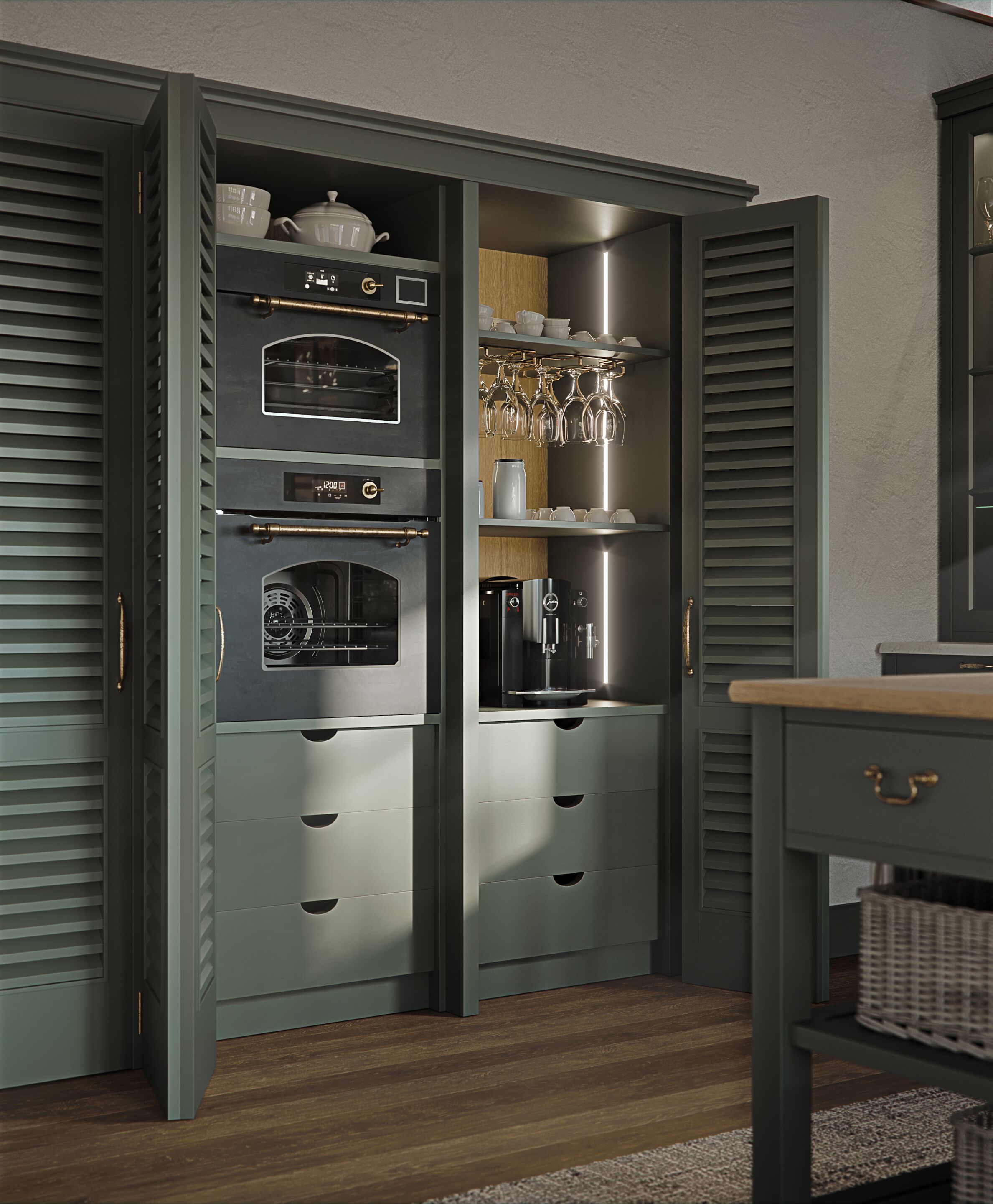 ALMA ROSE Lacquered wood kitchen with handles By Marchi Cucine