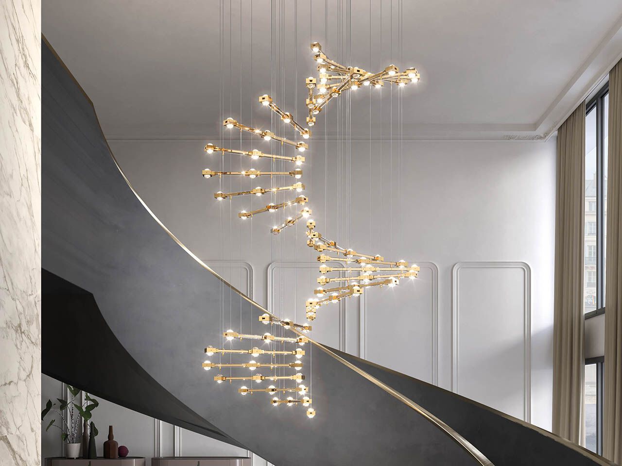 RAQAM P4 BASIC BATCH A MODULO 7X32 Pendant lamp By Masiero