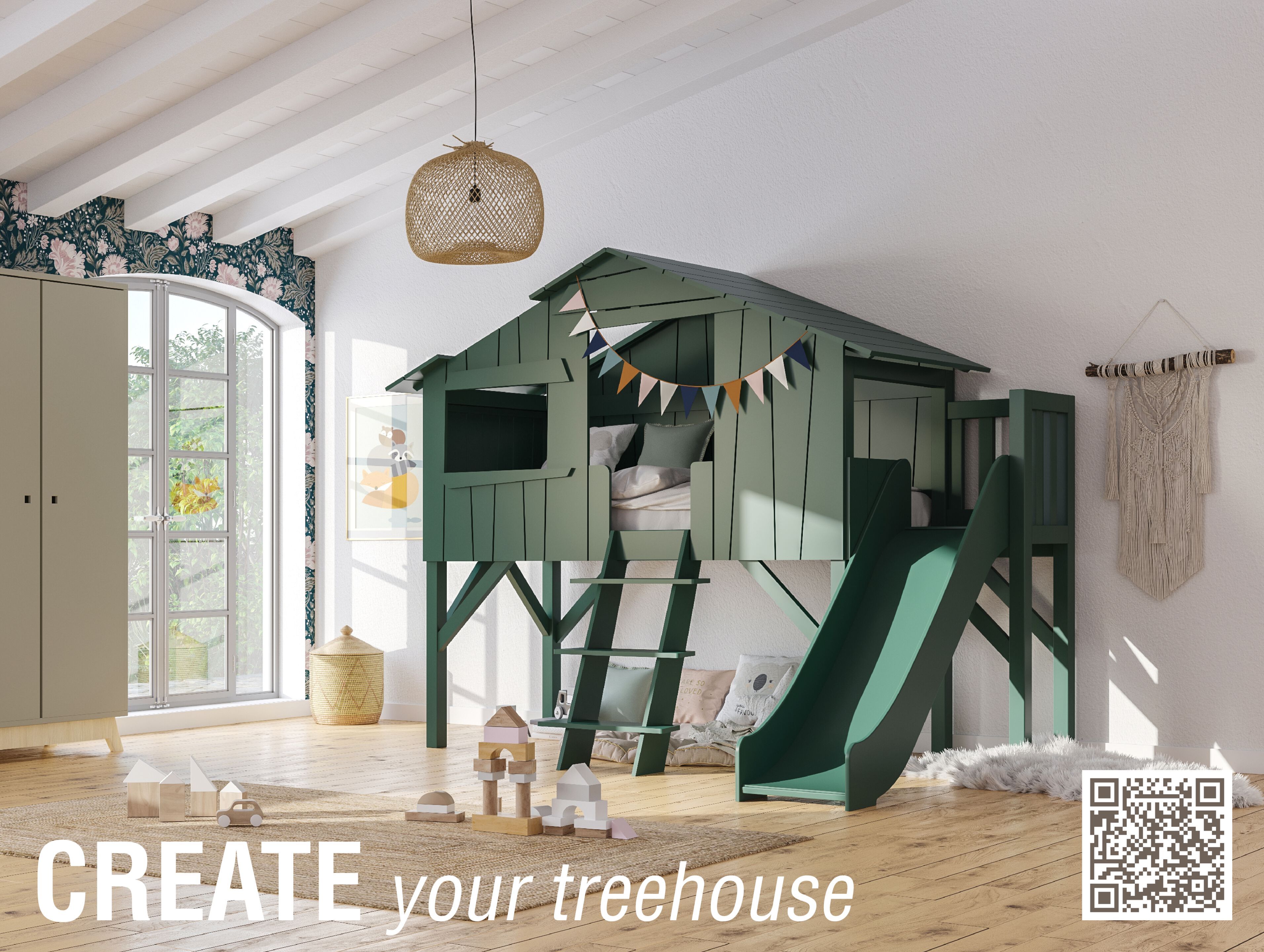 Custom made treehouse MDF Kids bunk bed with slide By Mathy by Bols ...