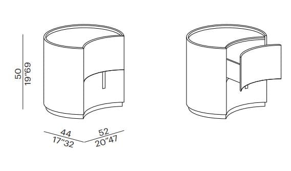 JOHNNY Bedside table By Meridiani