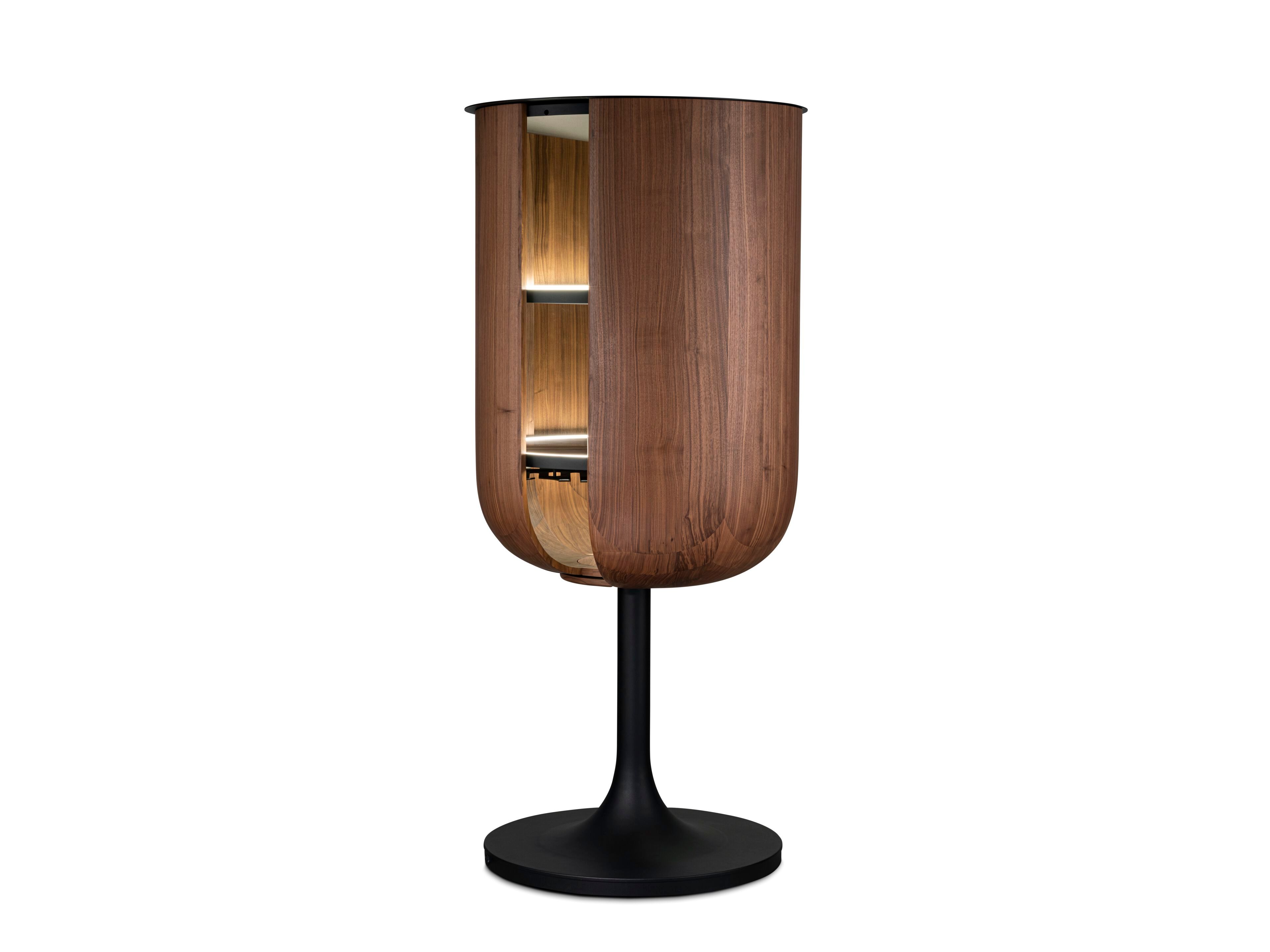 BLOOM ICON Walnut bar cabinet with integrated lighting By Milla & Milli ...