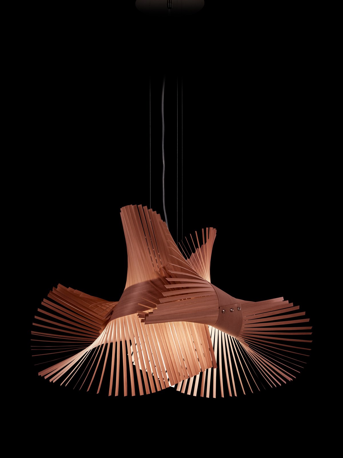 MINIMIKADO Handmade wood veneer pendant lamp By LZF | design Miguel Herranz