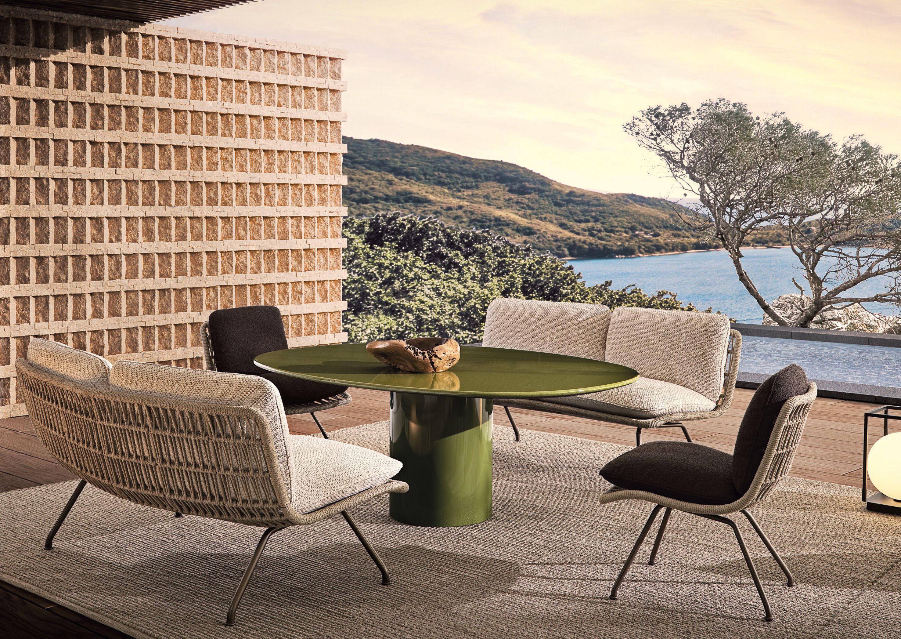 PATTIE CORD OUTDOOR Garden bench By Minotti