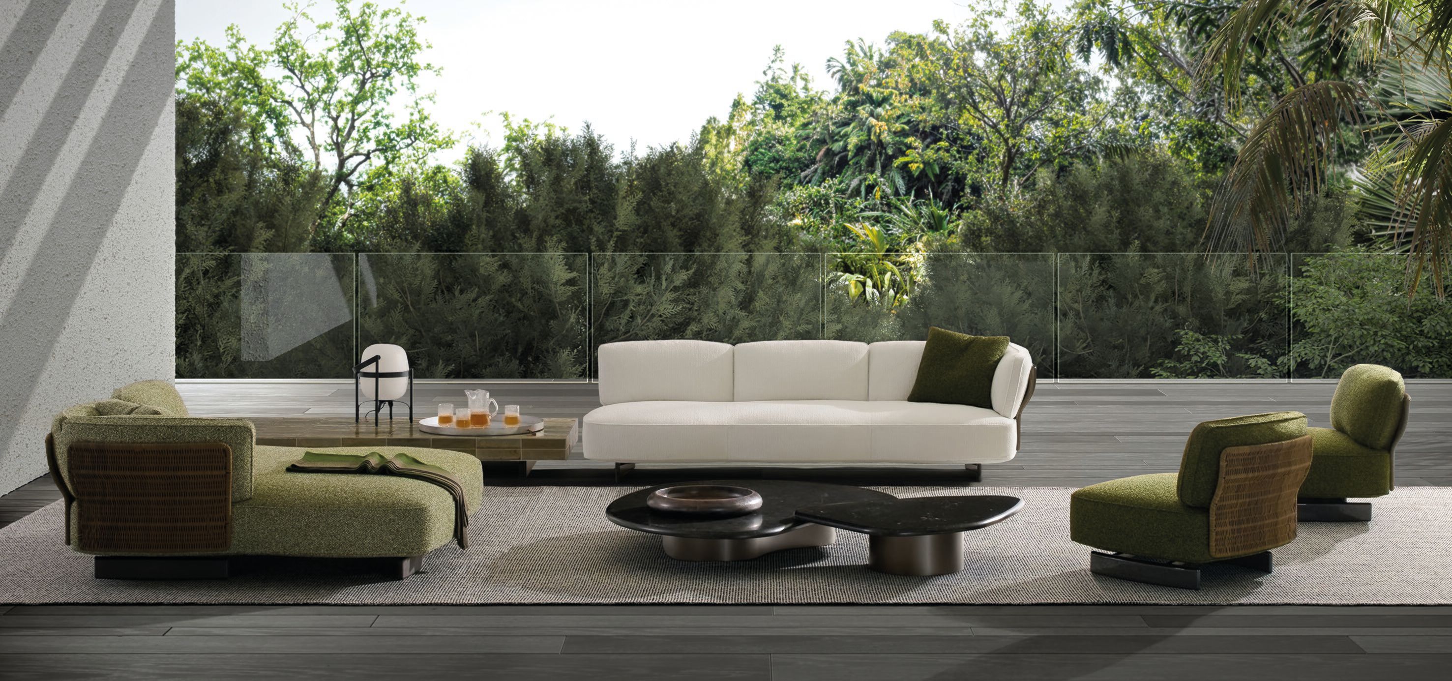SAKI CORD OUTDOOR Garden daybed By Minotti