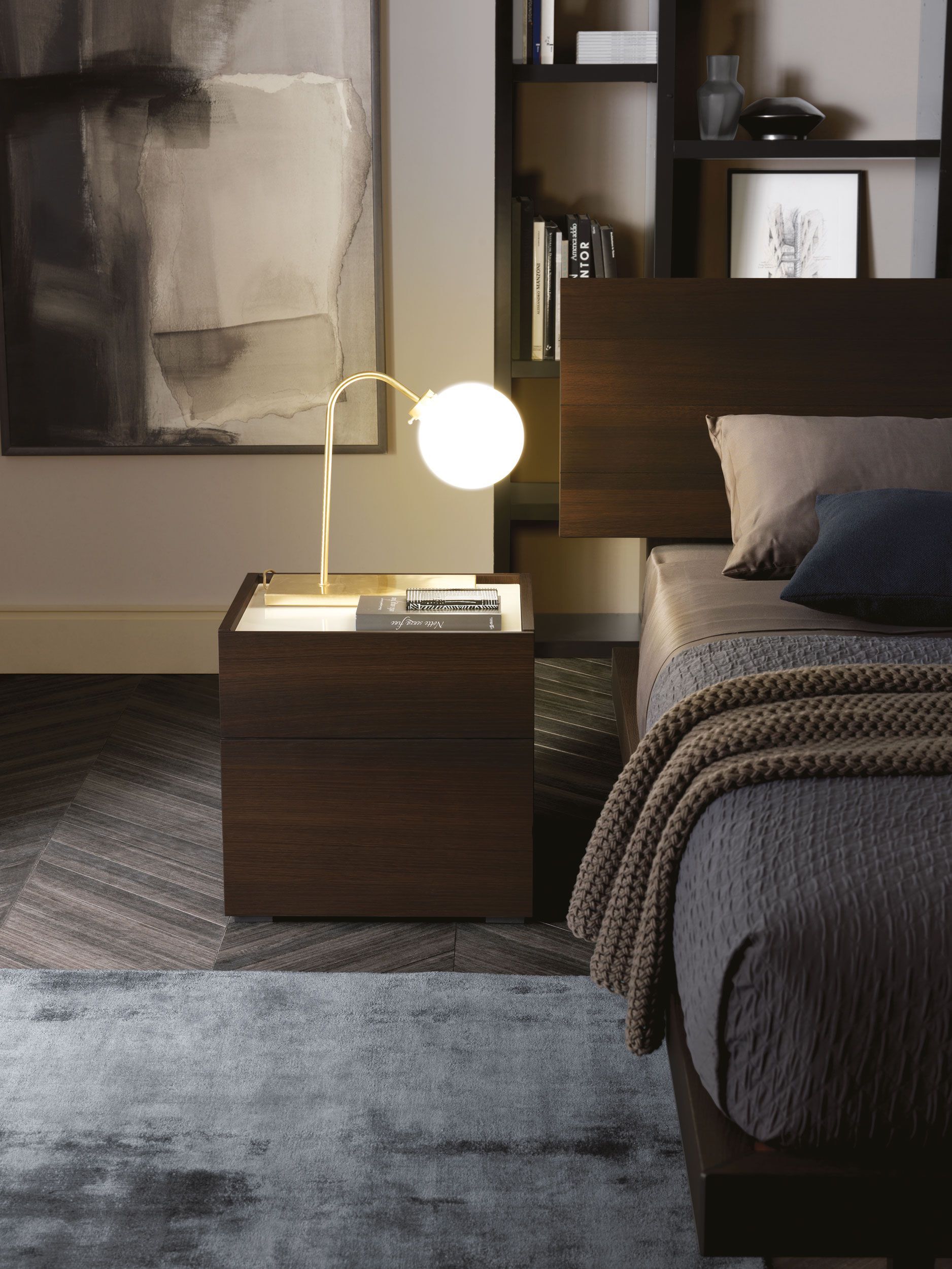 CUBE Rectangular wooden bedside table By MisuraEmme