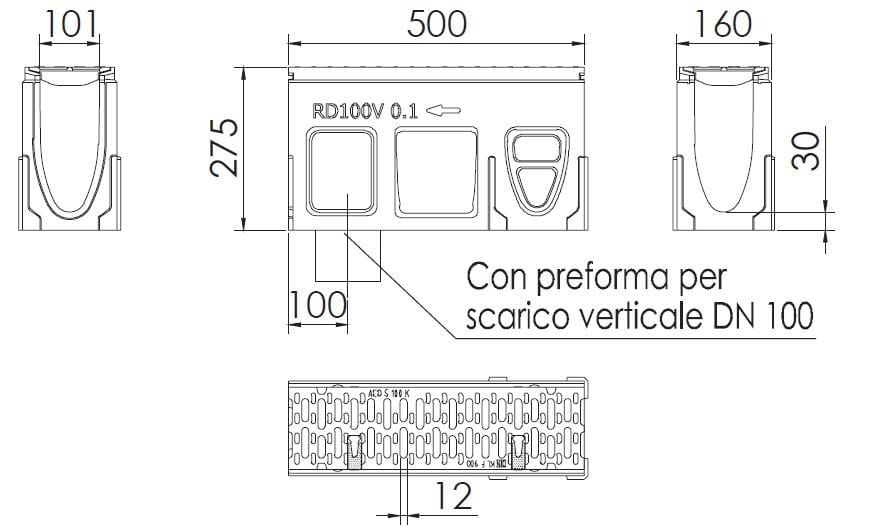 Poço de inspecção e sarjeta Monoblock PD100 V - Inspection element By ...