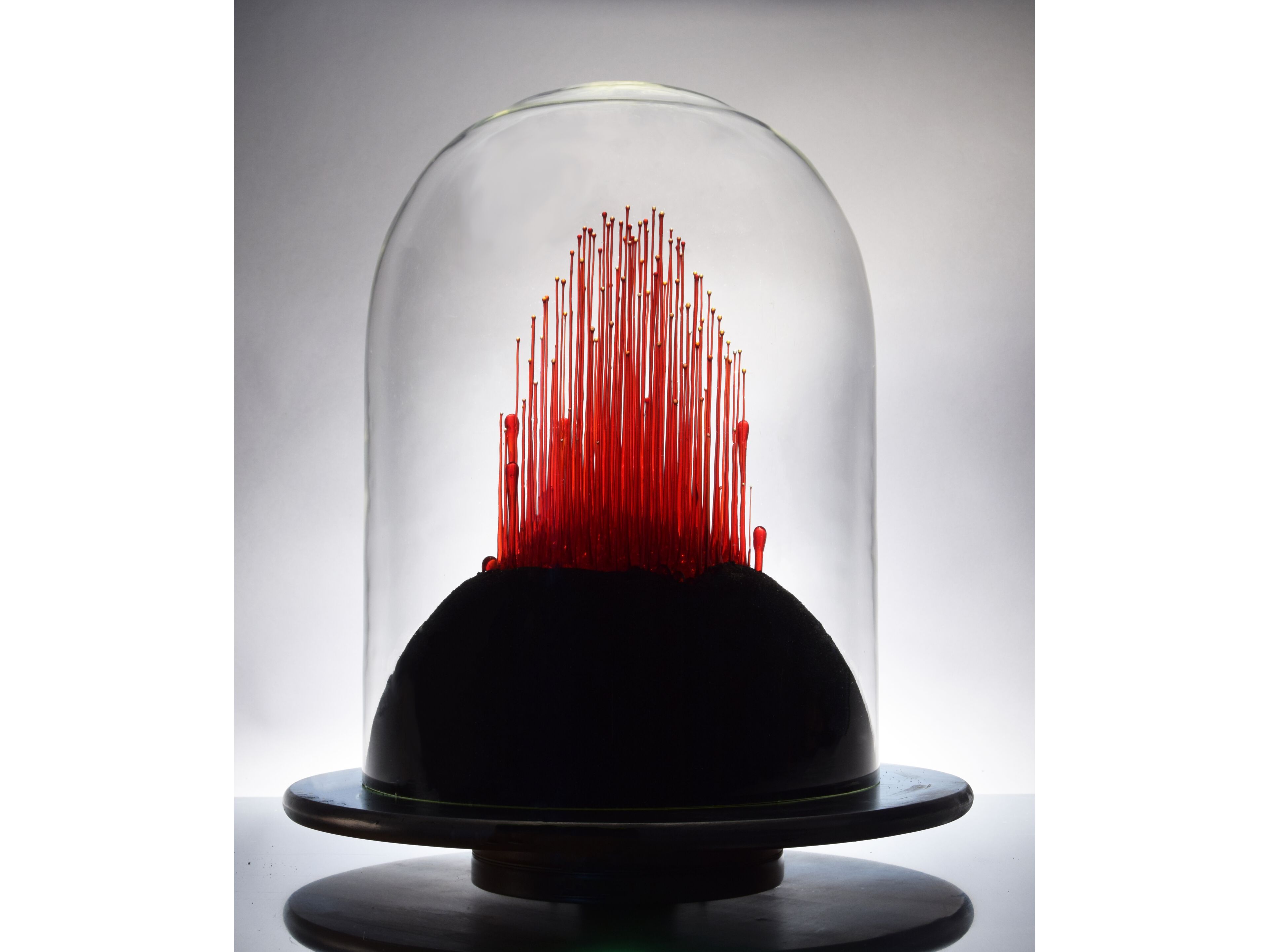 18 INVISIBLE CITY 1 B/W Glass sculpture By Mosche Bianche