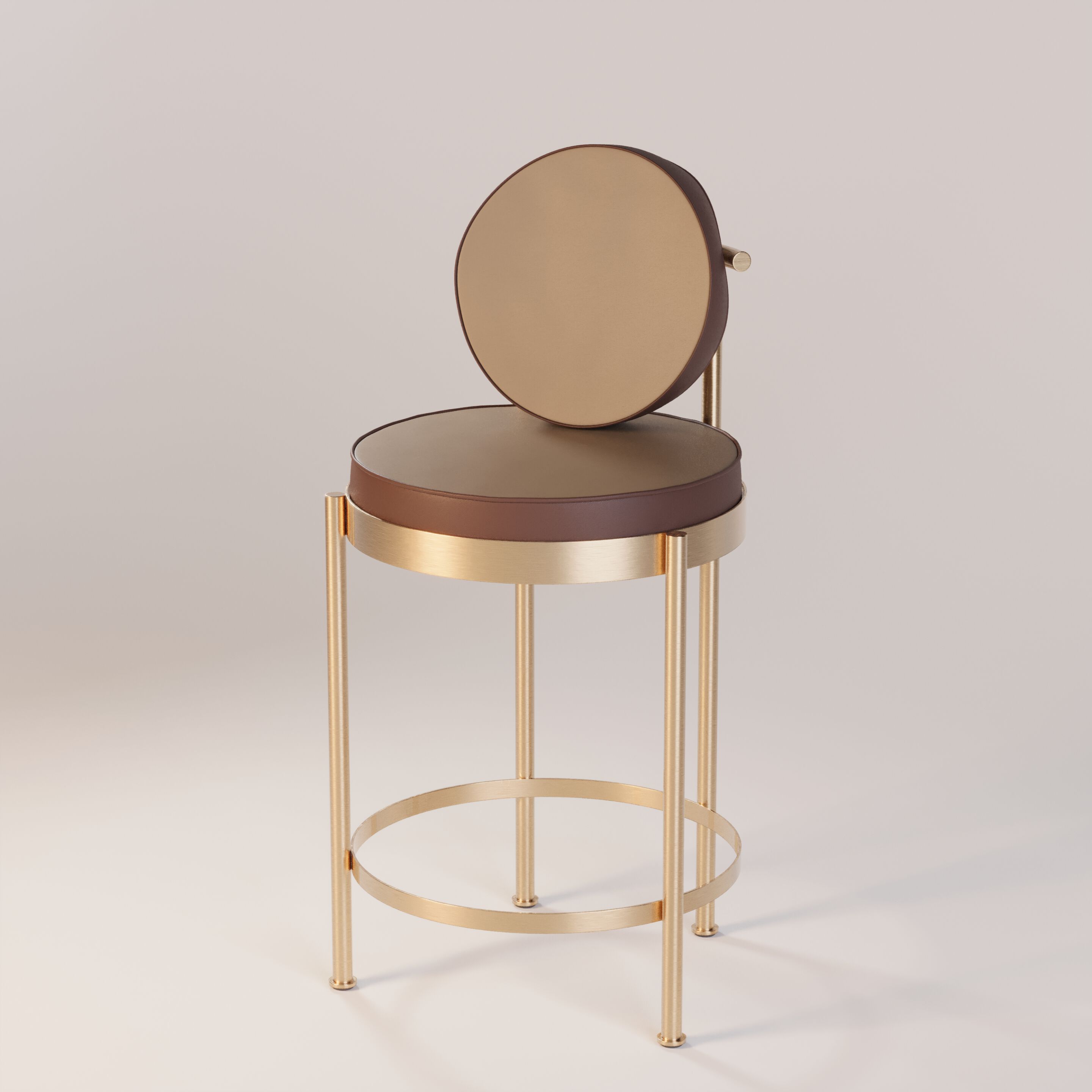 TRACE High fabric garden stool with back By Myface