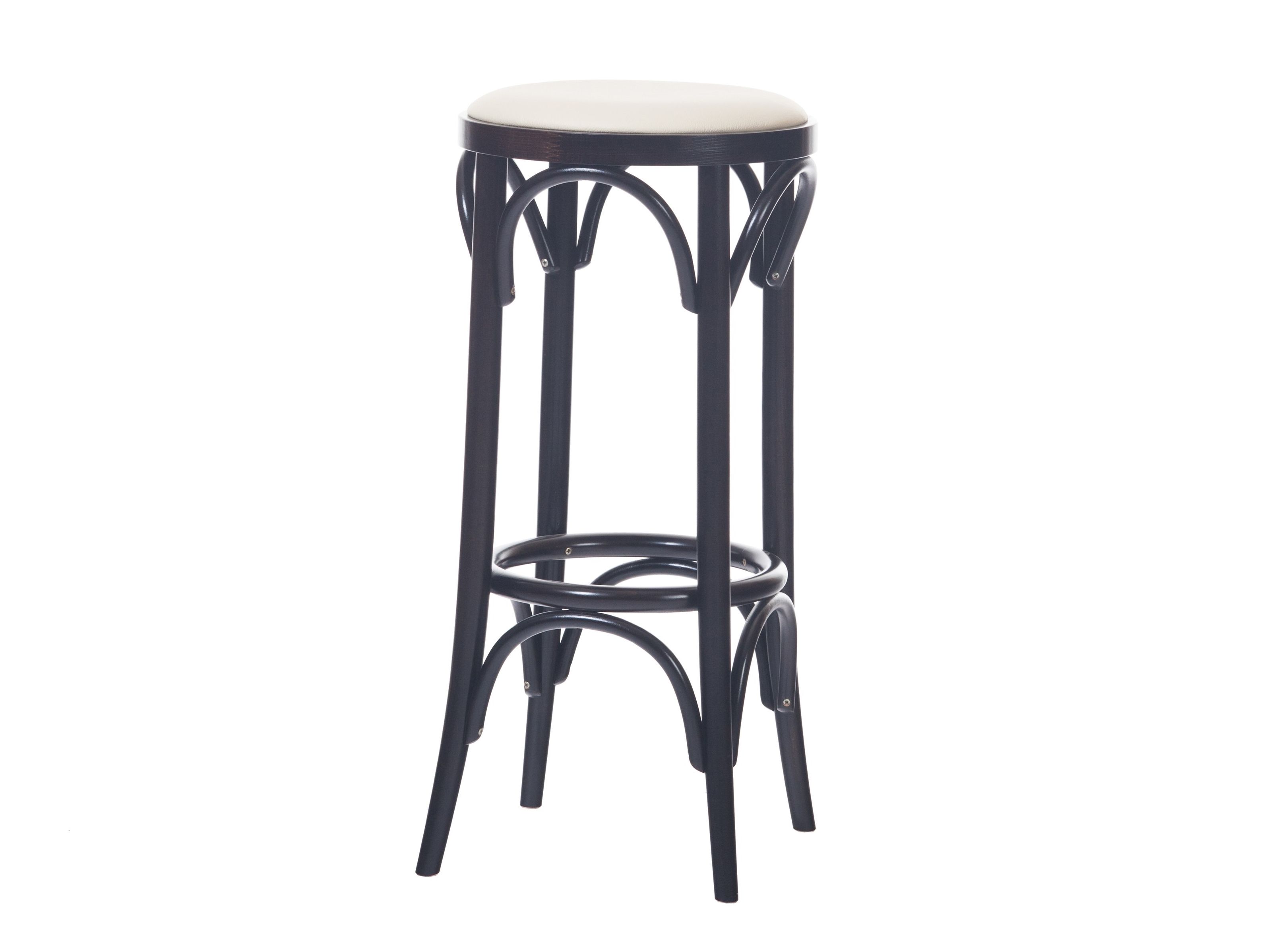 N° 73 | Stool with integrated cushion High wooden barstool By TON