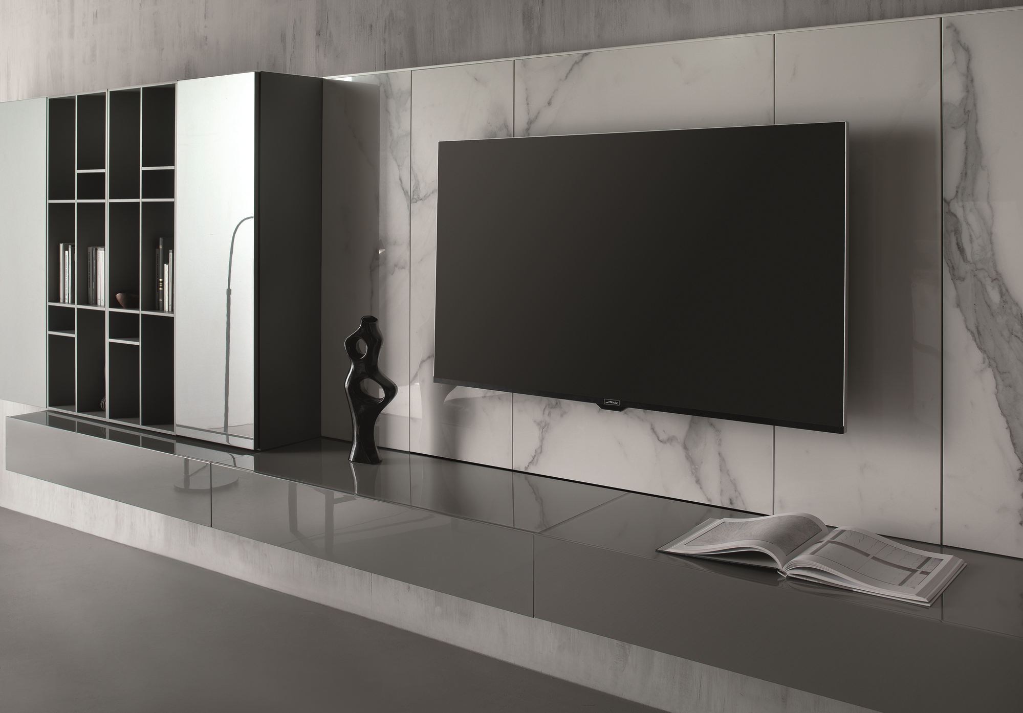 Sectional TV wall system N.C. LANDSCAPE By ACERBIS design Massimo Castagna
