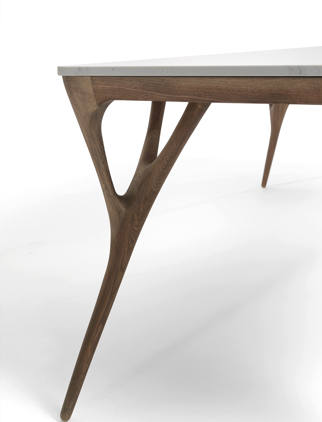 NADIA Rectangular table with marble top and walnut legs By Agrippa