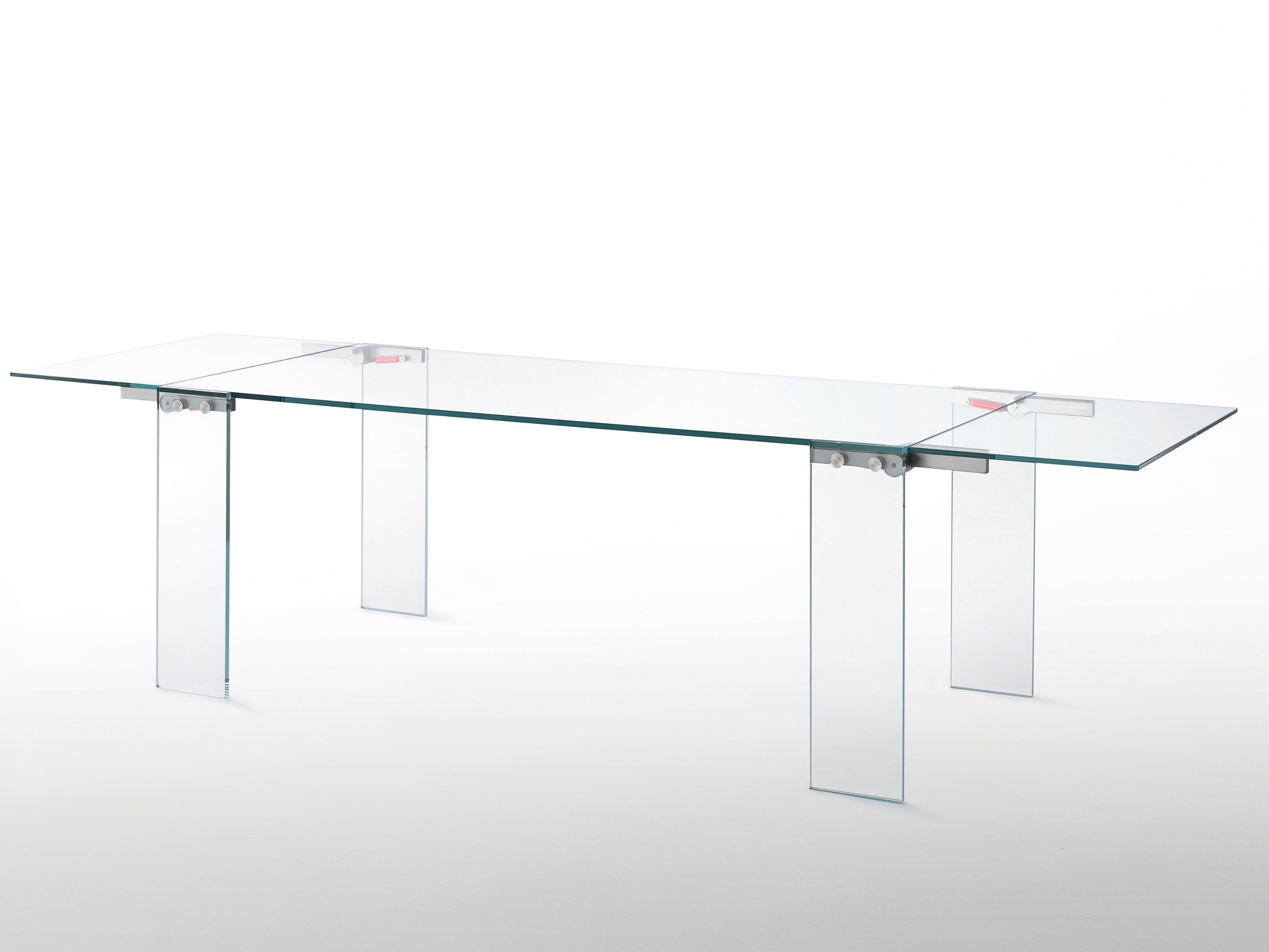 Extending rectangular crystal table NAKED By Glas Italia design Piero ...