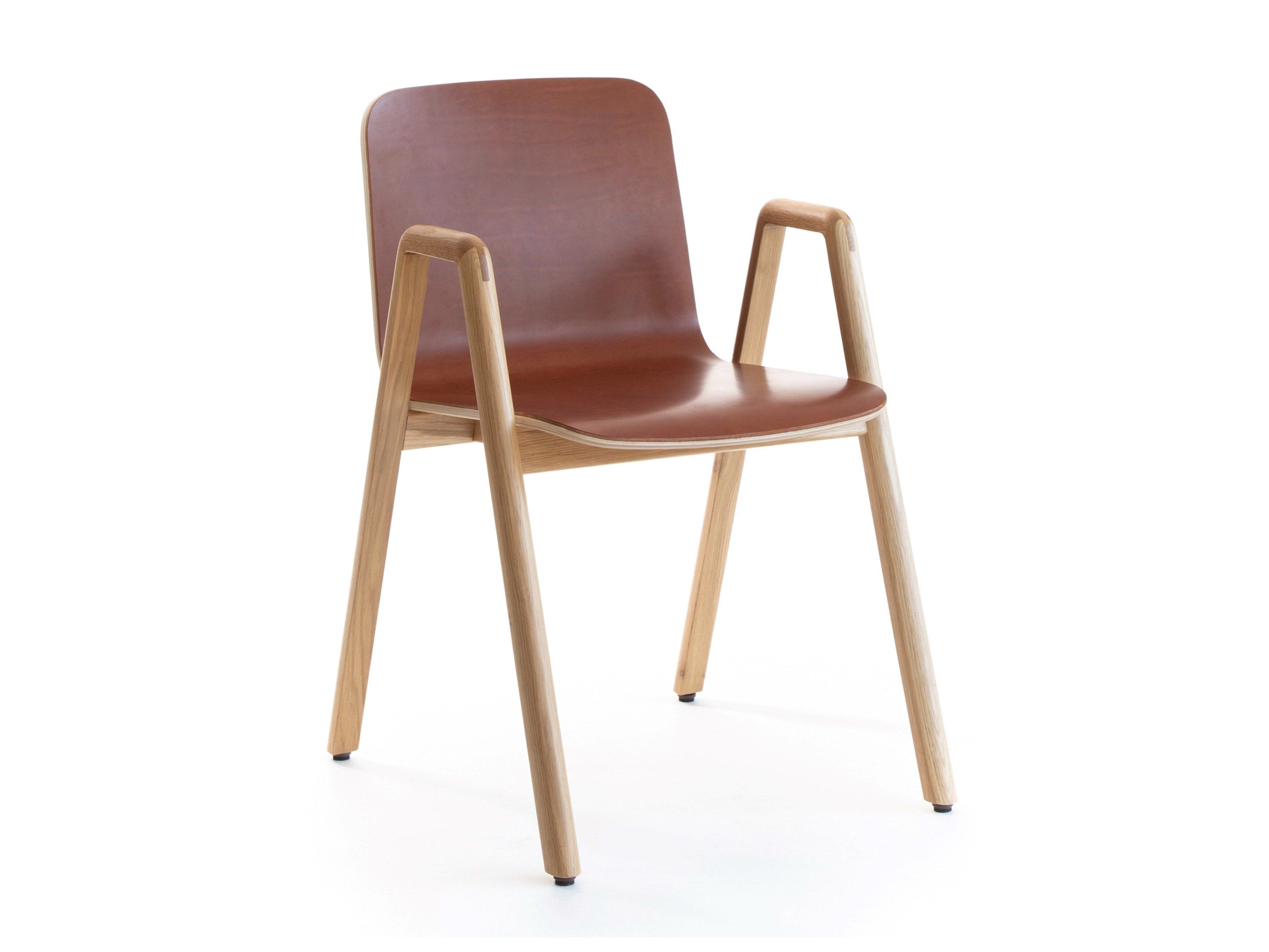 NAKU Stackable wooden chair with armrests By Inno | design Harri Korhonen