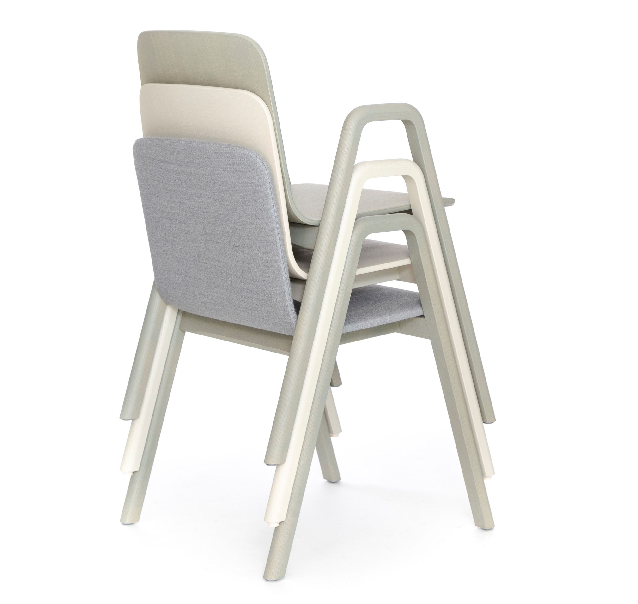 NAKU Stackable wooden chair with armrests By Inno | design Harri Korhonen