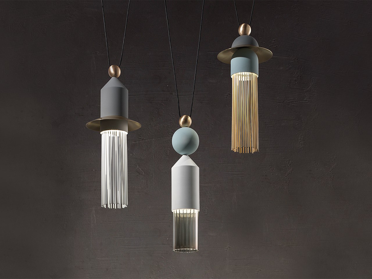 NAPPE C3 LED painted metal pendant lamp By Masiero | design Marco Zito