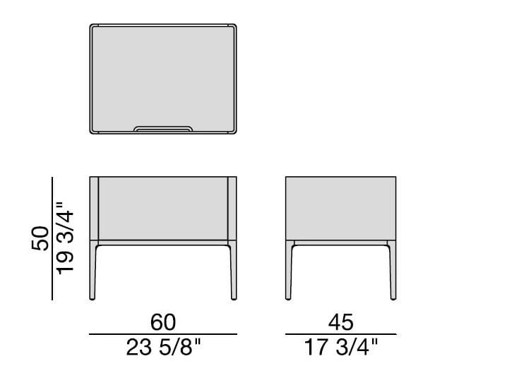 NARA | Bedside table Wooden bedside table with drawers By Porada ...