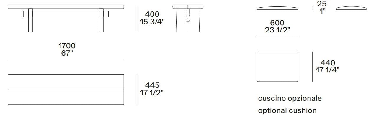 NARA | Bench By Poliform design Jean-Marie Massaud