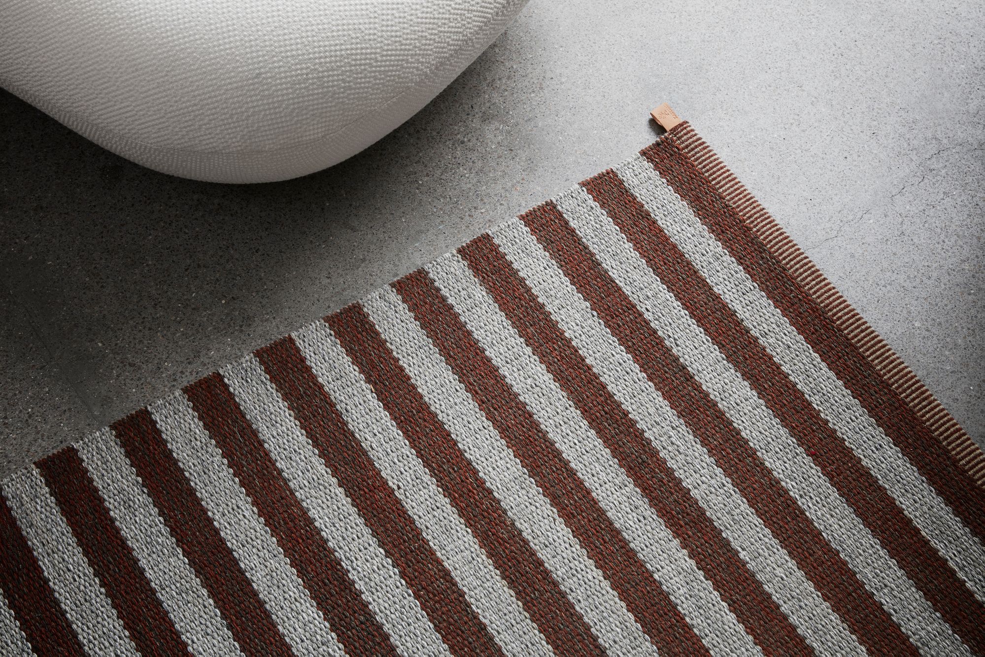 Rectangular striped wool rug NARROW STIPE ICON By Kasthall
