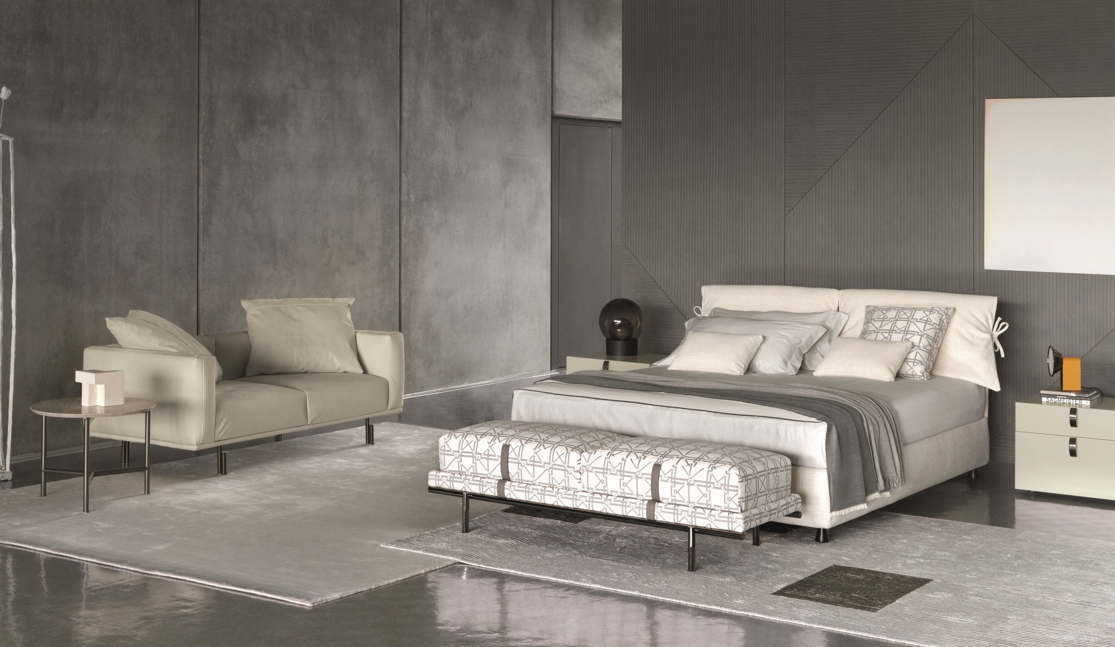 NATHALIE Double bed with removable cover By Flou